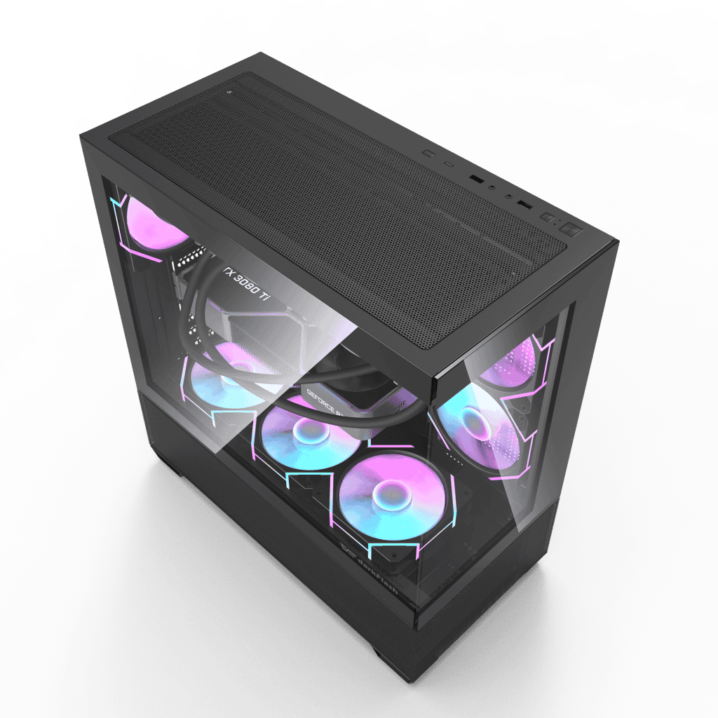 DARKFLASH DS900 AIR ATX PC CASE WITH 7 ARGB FANS – BLACK – Performa PC